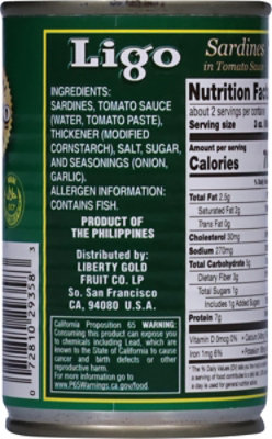Ligo Sardines Can - 5.5 Oz - carrsqc