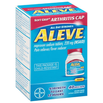 Aleve Naproxen Sodium Gelcaps Easy Open Cap - 40 Count - Safeway