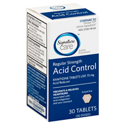Signature Care Acid Control Acid Reducer Ranitidine USP 75mg Regular ...