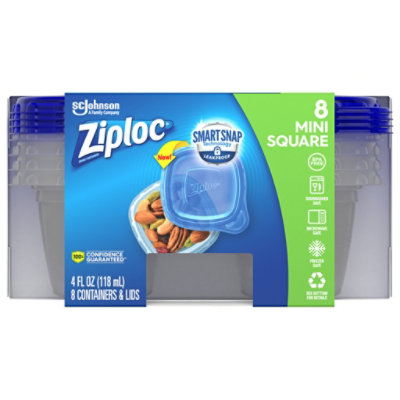 Ziploc Brand Mini Square Food Storage Containers With Lids With Smart ...