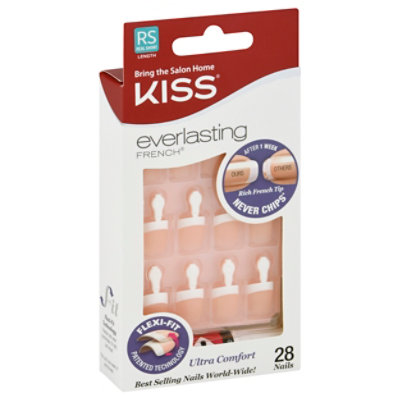 Kiss Everlasting French Nail Kit No Chip Real Short Length EF01 - 28 ...
