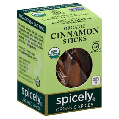 Spicely Organic Spices Cinnamon Sticks Ecobox - 0.2 Oz - safeway