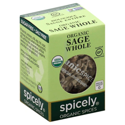Spicely Organic Spices Sage Whole Ecobox - 0.1 Oz - safeway