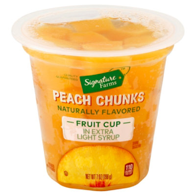 Signature Farms Peach Chunks in Extra Light Syrup - 7 Oz - Safeway
