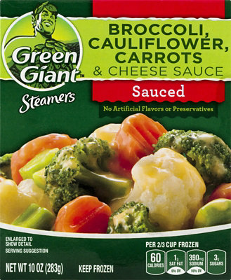 Green Giant Steamers Broccoli Cauliflower Carrots & Cheese Sauce Sauced - 10 Oz - carrsqc