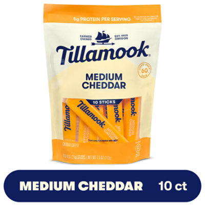 Tillamook Medium Cheddar Cheese Stick - 10-.75 Oz - Albertsons