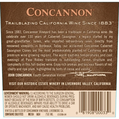 Concannon Cabernet Sauvignon Red Wine - 750 Ml - safeway