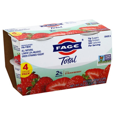 Fage Usa Yogurt Total 2 % Strawberry 4 Pack - 21.2 Oz - Pavilions