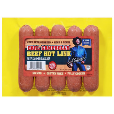 Earl Campbell Beef Hot Link - 14 Oz - Haggen