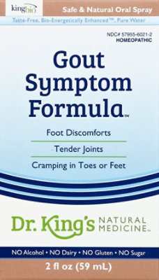 King Bio Gout Symptom Formula Safe & Natural Oral Spray - 2 Fl. Oz ...