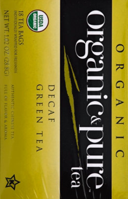 Organic & Pure Green Tea Organic Decaf - 18 Count - Safeway