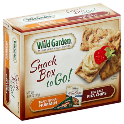 Wild Garden Snack Box to Go! Traditional Hummus Sea Salt Pita Chips - 3 ...