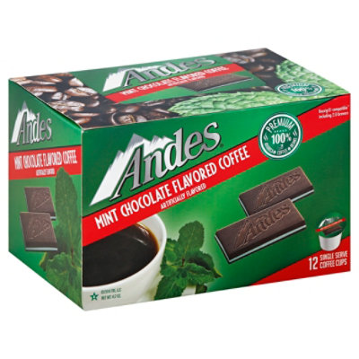 Andes Coffee Mint Chocolate Flavored Single Serve Coffee Cups - 12 ...