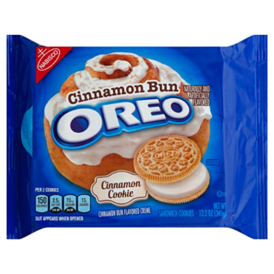 OREO Cookies Sandwich Cinnamon Bun Flavored Creme - 12.2 Oz - albertsons