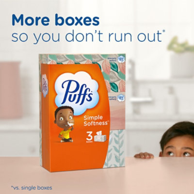 Puffs Simple Softness Non Lotion Facial Tissue Family Box - 3-180 Count ...