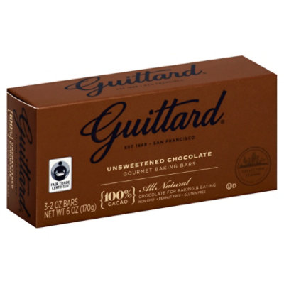 Guittard Baking Bars Gourmet Unsweetened Chocolate - 3-2 Oz - safeway