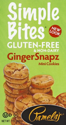 Pamelas Cookies Gluten-Free Simple Bites Ginger Snapz Mini - 7 Oz - Safeway