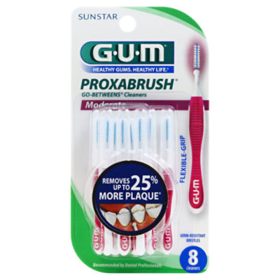 GUM Proxabrush Interdental Cleaners Go-Betweens Moderate - 8 Count ...