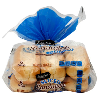 Signature SELECT Sandwich Roll Plain Hoagie - 6 Count - Albertsons