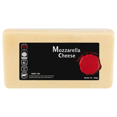 Natural & Kosher Mozzarella Cheese Chunk - 16 Oz - Pavilions