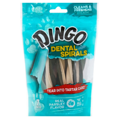 Dingo Dog Treats with Parsley Dental Spiral Poich 7 Count - 5.0 Oz ...