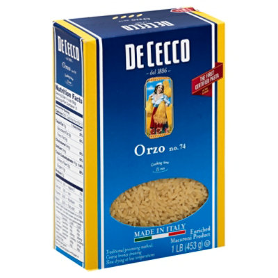 De Cecco Pasta No. 74 Orzo Box - 1 Lb - safeway