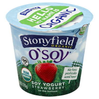 Stonyfield Farm Organic O Soy Yogurt Soy Strawberry on the Bottom - 6 ...
