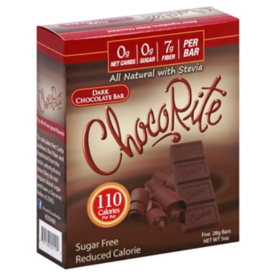 ChocoRite Chocolate Bar Sugar Free Dark - 5-1 Oz - Pavilions