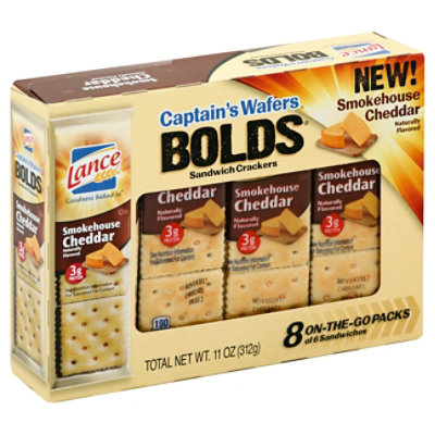 Lance Captains Wafers Crackers Sandwiches Smokehouse Cheddar 8 Count ...