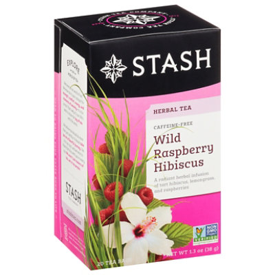 Stash Herbal Tea Caffeine Free Wild Raspberry Hibiscus - 20 Count - haggen