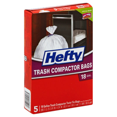 Hefty 18 Gallon Twist Tie Compactor Bags - 5 Count - Albertsons