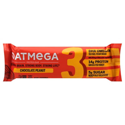 Oatmega Protein Bar Grass-Fed Whey Chocolate Peanut - 1.8 Oz - albertsons