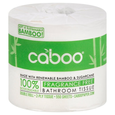 Caboo Bathroom Tissue Double Roll 2-Ply Fragrance Free Bag - 1 Roll ...