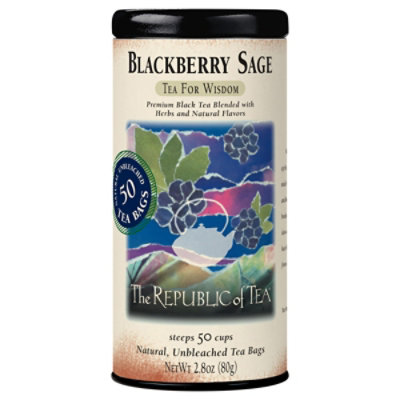 The Republic of Tea Black Tea Bags For Wisdom Blackberry Sage - 50 ...