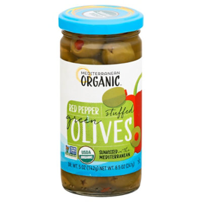 Mediterranean Organic Olives Green Stuffed Red Pepper - 8.5 Oz - albertsons