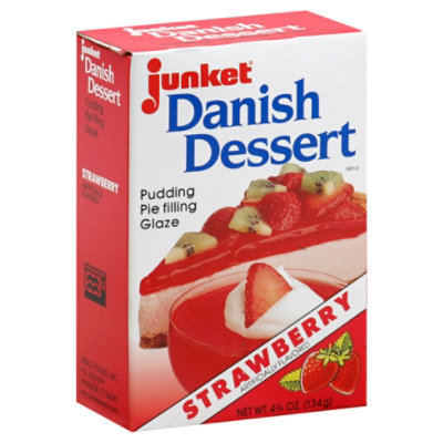 Junket Danish Dessert Pudding Pie Filling Glaze Strawberry - 4.75 Oz ...