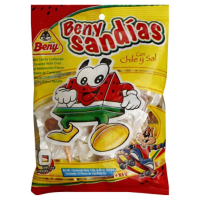 Beny Hard Candy Lollipops Covered with Chili and Watermelon Flavor Bag ...