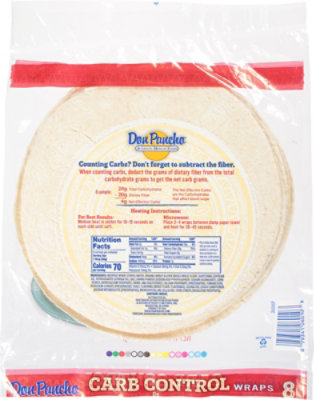 Don Pancho Wraps Low Carb Low Fat Bag 8 Count - 17 Oz - albertsons