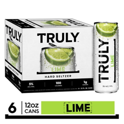 Truly Hard Seltzer Spiked & Sparkling Water Colima Lime 5% ABV Slim Cans - 6-12 Fl. Oz. - safeway