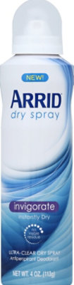 ARRID Antiperspirant Deodorant Invigorate Ultra-Clear Dry Spray - 4 Oz ...