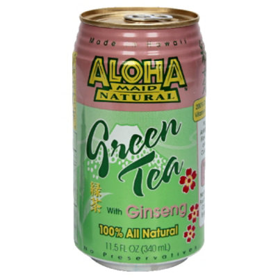 Aloha Maid Iced Green Tea With Ginseng - 6-11.5 Fl. Oz. - Vons