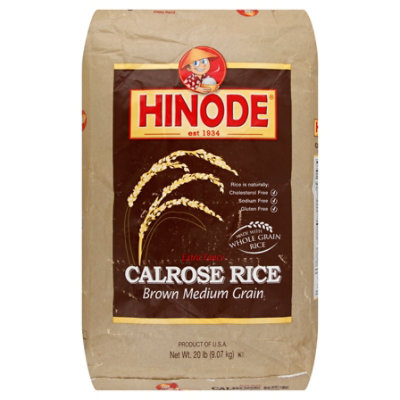 Hinode Rice Brown Calrose Medium Grain Extra Fancy - 20 Lb - Safeway