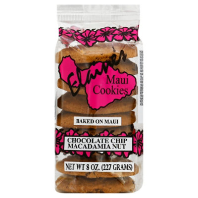 Elaines Maui Cookies Chocolate Chip Macadamia Nut Baked on Maui - 8 Oz ...