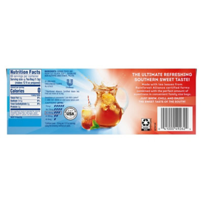 Lipton Ice Tea Nutrition Label