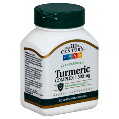 21st Century Turmeric Complex Capsules Standardized 500mg Vegetarian ...
