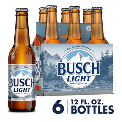Busch Light American Lager Beer in Bottles - 6 - 12 Fl. Oz. - albertsons