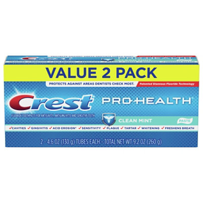 Crest Pro-Health Smooth Formula Clean Mint Toothpaste - 2-4.6 Oz - safeway