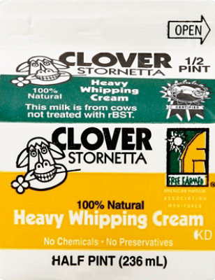 Clover Heavy Cream - 8 Oz - safeway