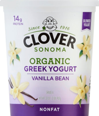 Clover Org Yogurt Greek Vanilla - 32 Oz - Safeway