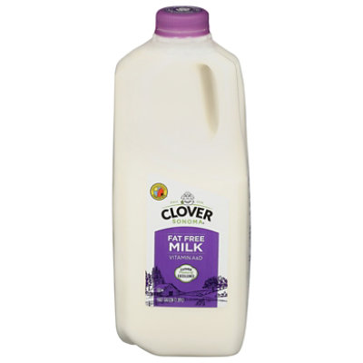 Clover Fat Free Milk Jug - Half Gallon - safeway